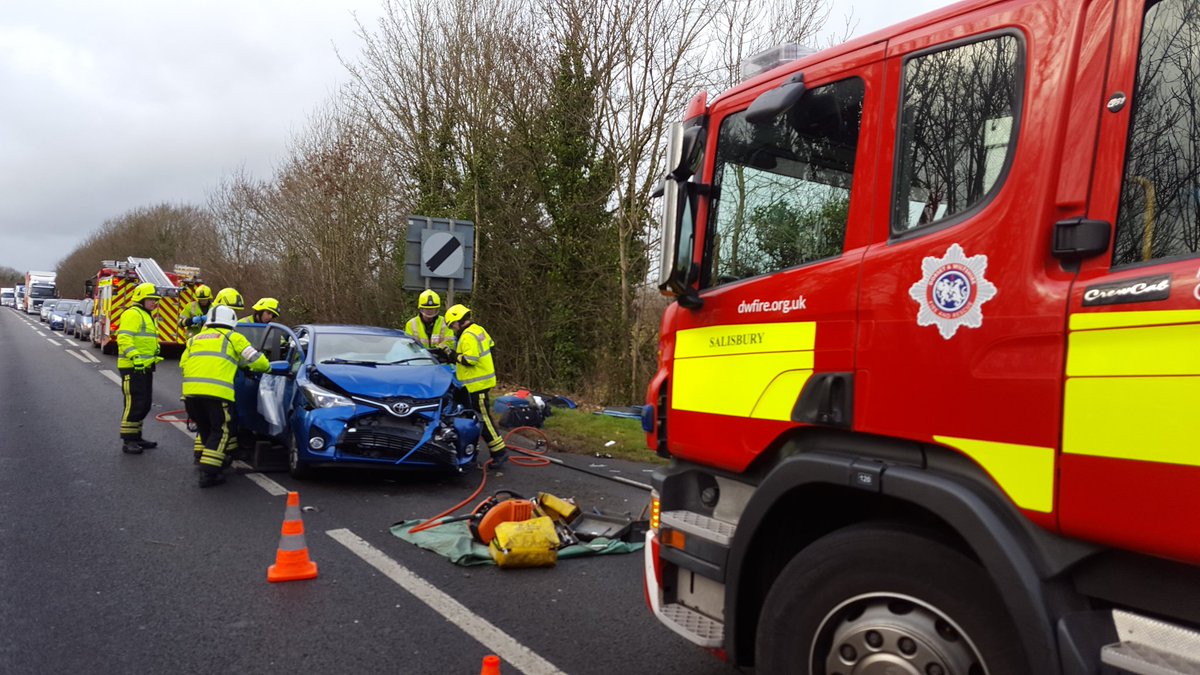 Firefighters extract woman from vehicle following A303 collision