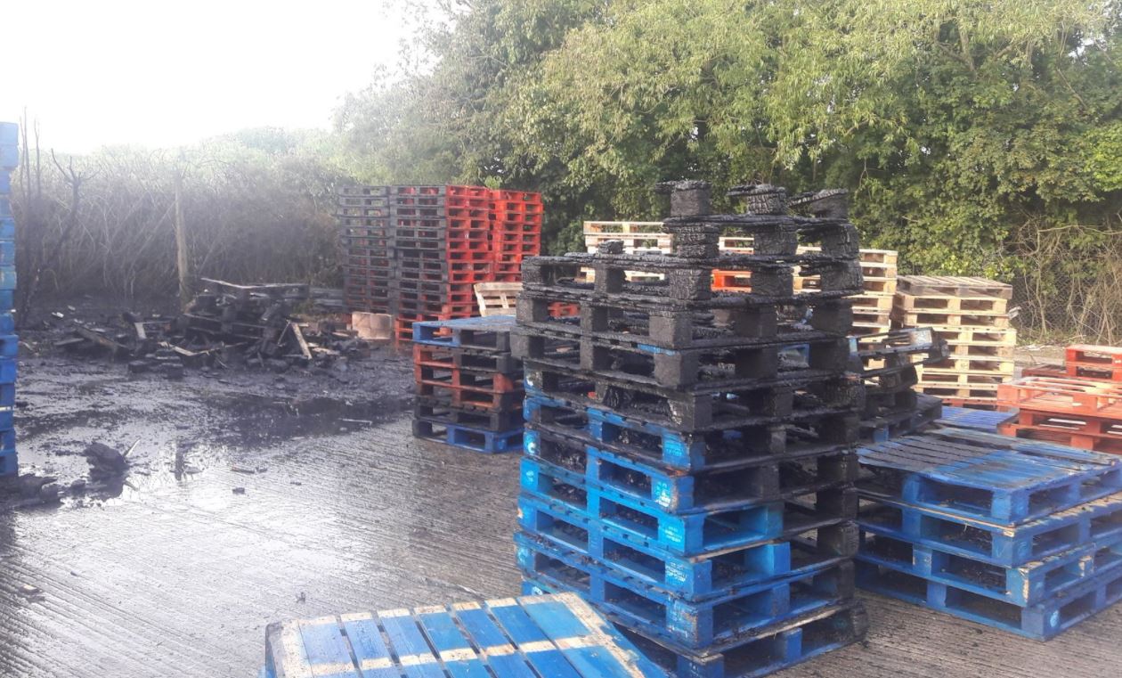 Pallets go up in flames at property on Swindon industrial estate