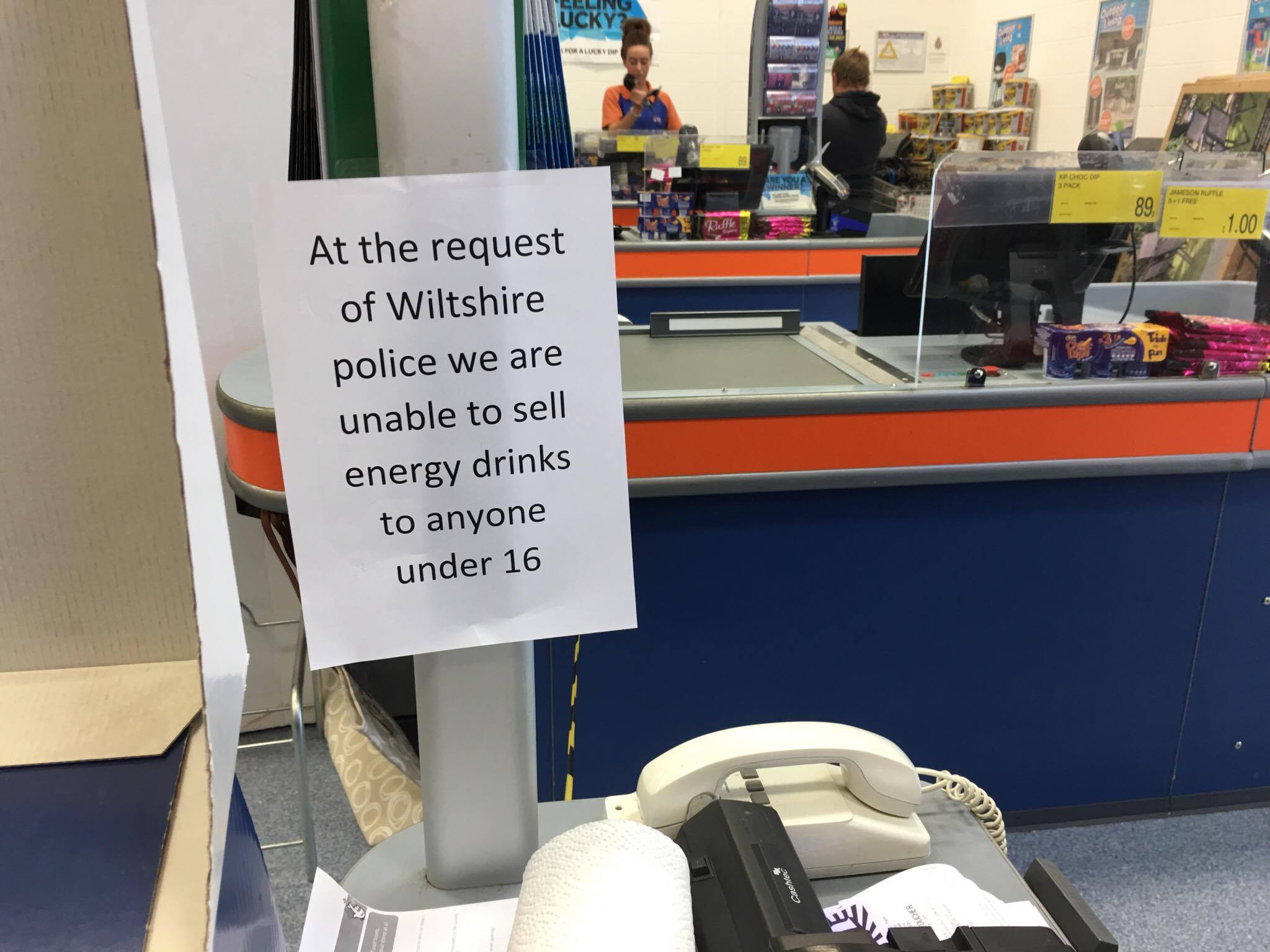 B&M supermarket told to remove unofficial police energy drink ban posters B&M supermarket told to remove unofficial police energy drink ban posters