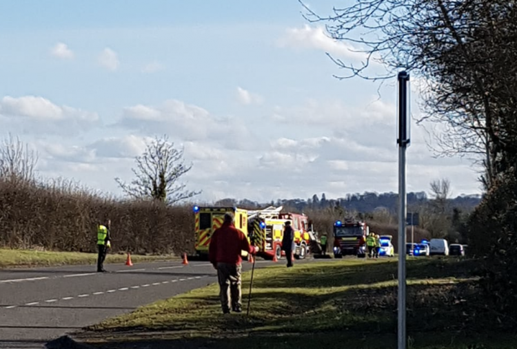 Firefighters cut two casualties free after serious crash on A361 north ...
