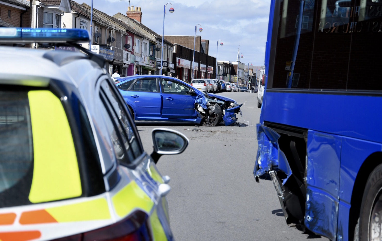 Swindon Road Closed As Car Crashes Into Bus And Occupants Flee Scene