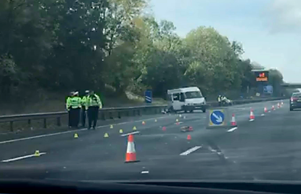 Woman killed and three injured in second M4 minibus crash of the week