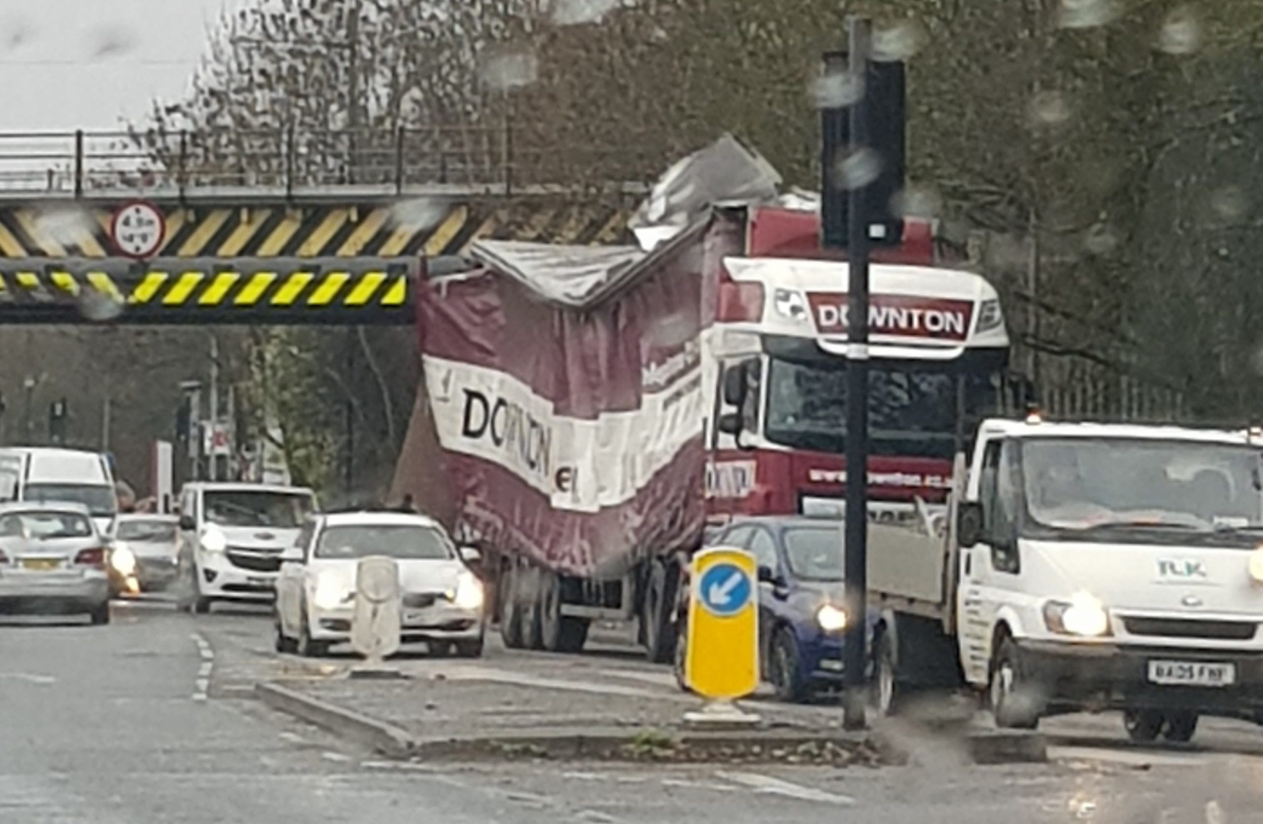 Delays on both roads and trains as lorry hits Swindon's infamous bridge