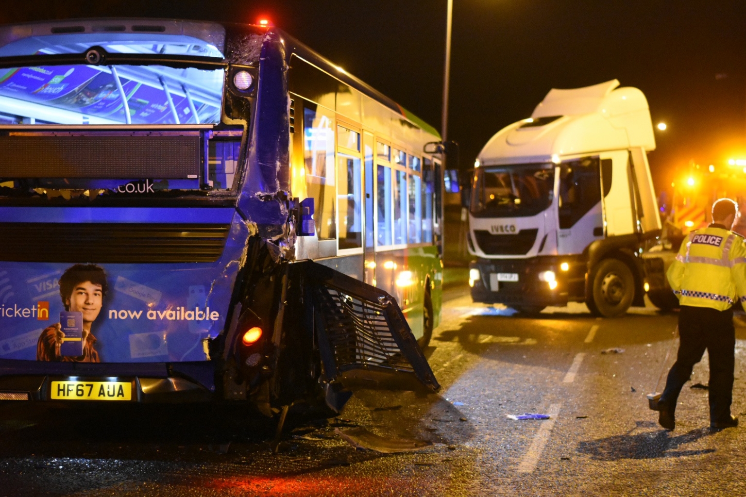 Passengers avoid serious injury after bus versus lorry crash in Swindon