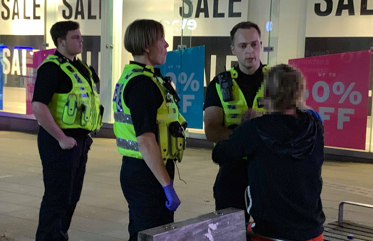 Man with weapon arrested as journalist intervenes in town centre fight