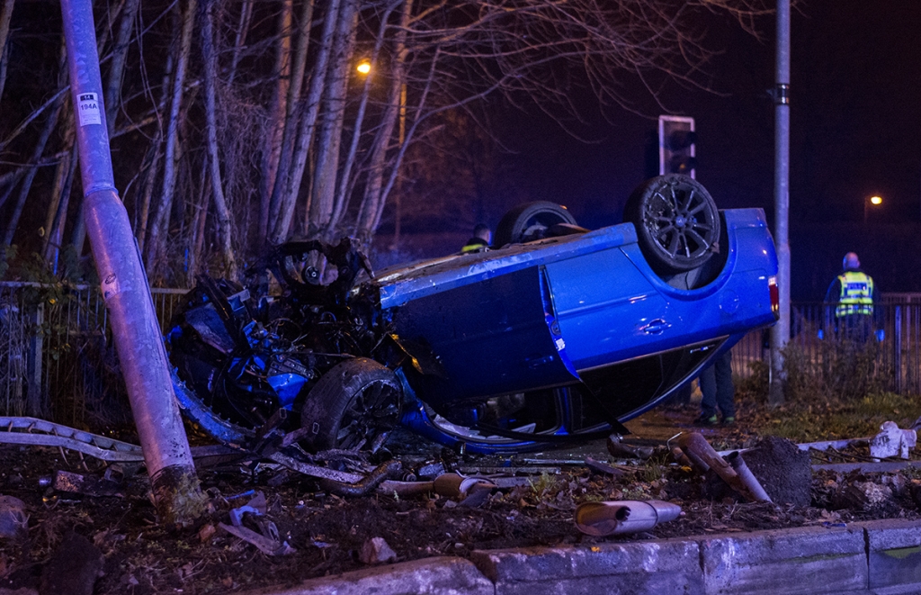 Vauxhall Vectra destroyed in New Year's Day crash on Great Western Way