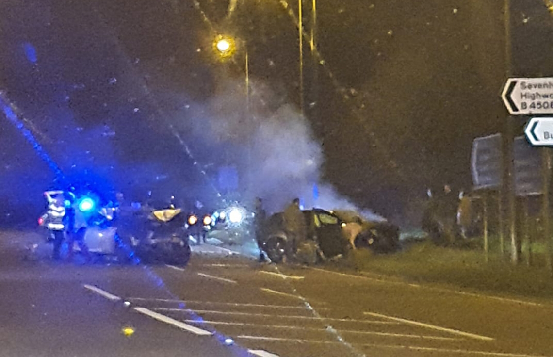 A420 closed both directions after air ambulance lands for serious crash