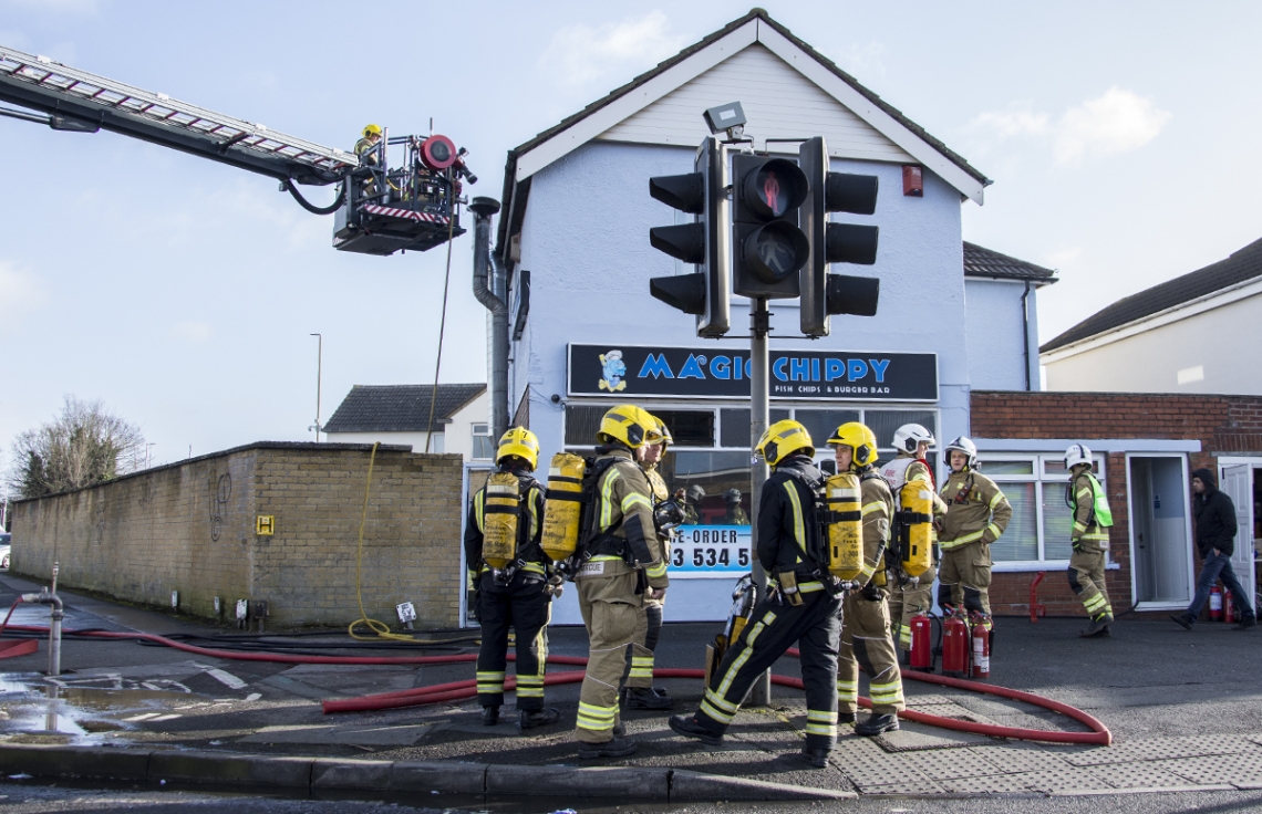 Four fire crews battle blaze at 'magic' chip shop on Magic Roundabout