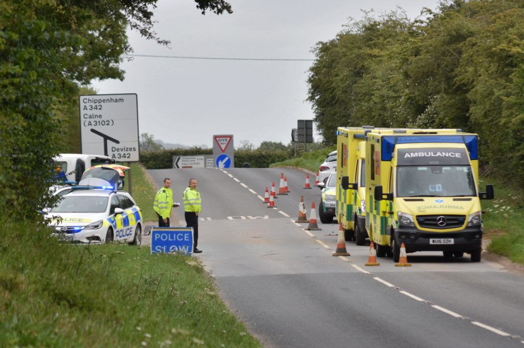 Two people taken to hospital after two-vehicle crash near Melksham