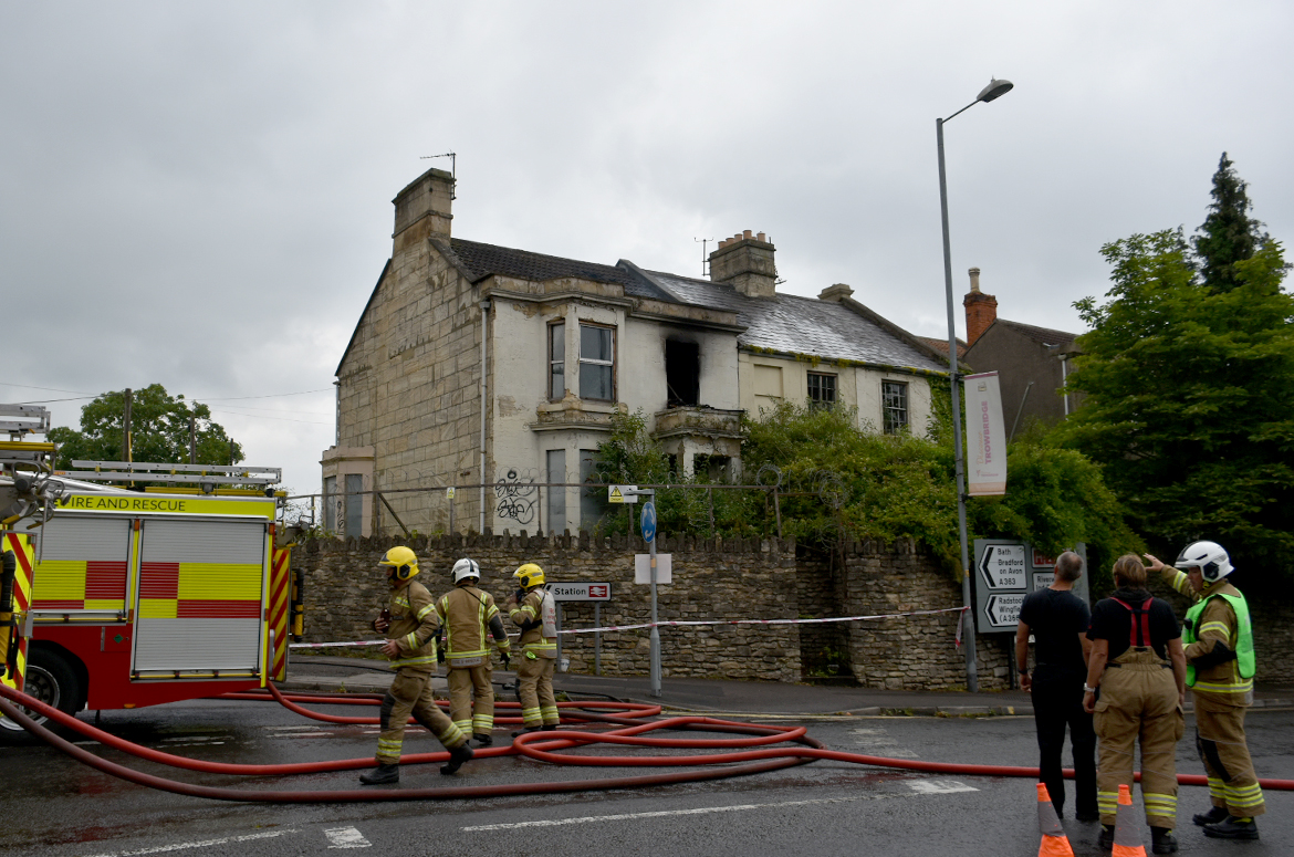 Firefighters battle major blaze at derelict house in Trowbridge ...