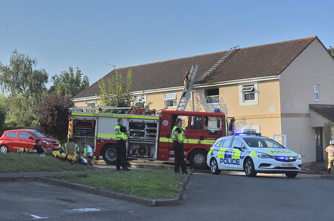 Firefighters battle serious fire at apartment block in Chippenham
