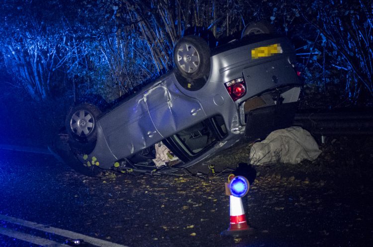 Car overturns in single-vehicle crash on blind bend on A420 near Chippenham