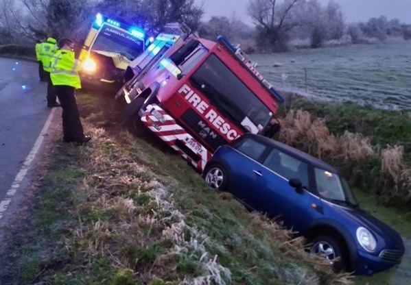 Black ice crash involving fire engine and ambulance serves as stark ...
