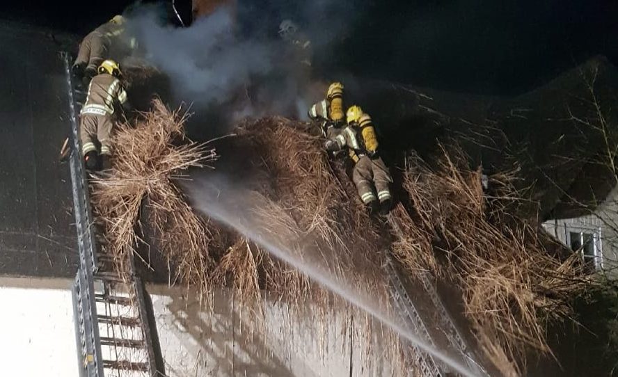 More than 50 firefighters battle blaze at thatched cottage near Devizes