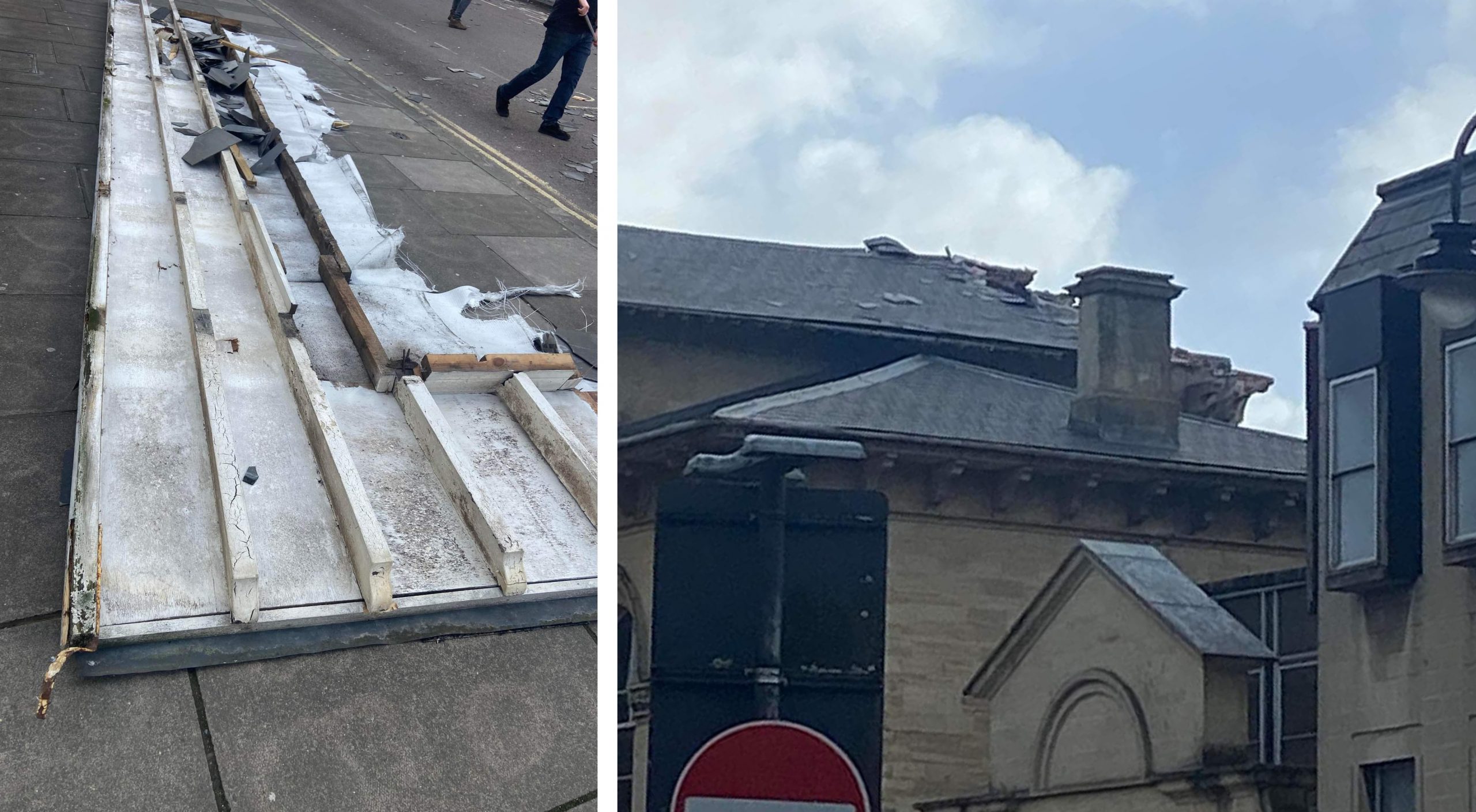 Storm Eunice: Trowbridge road closed as part of shopping centre roof ...