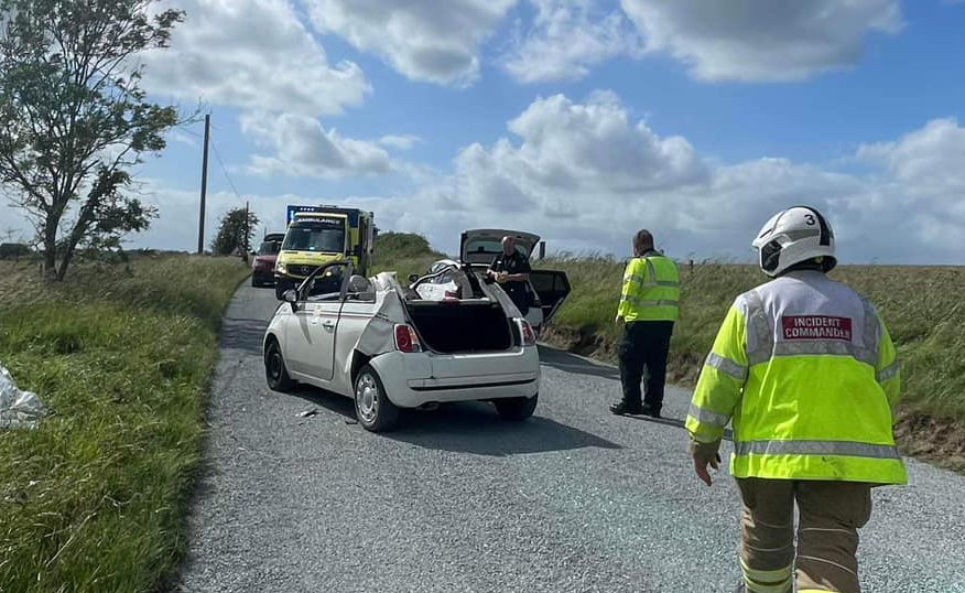 Casualty cut free from car by firefighters after Wiltshire countryside ...