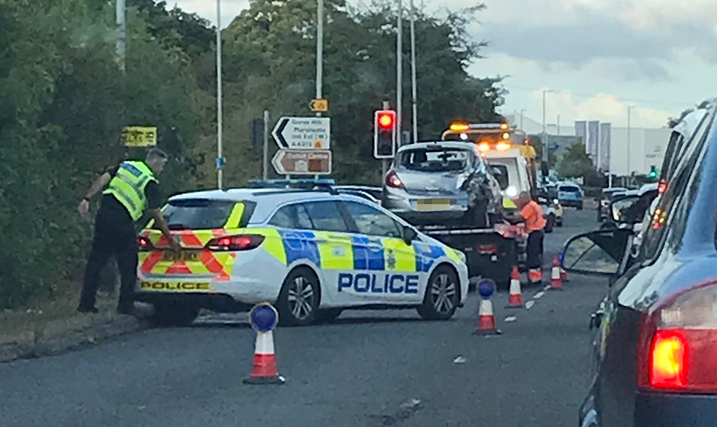 Junction Partially Blocked In Swindon After Two Vehicle Road Traffic