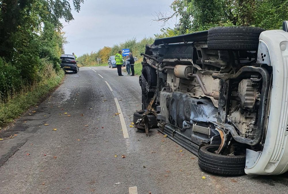 Dramatic pictures show aftermath of two-vehicle crash near Chippenham