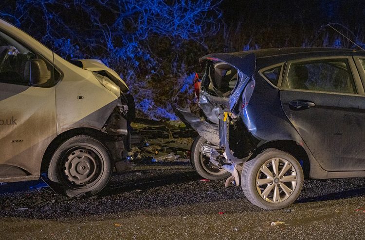 Car completely wrecked in four-vehicle crash on major Chippenham route