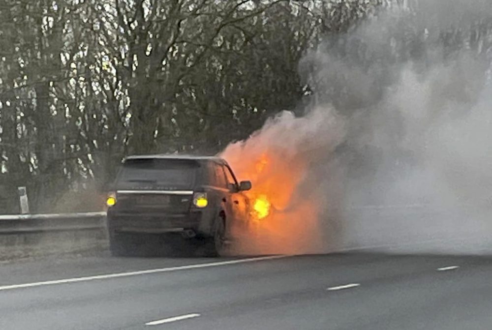 Motorists may face M4 delays as Range Rover bursts into flames