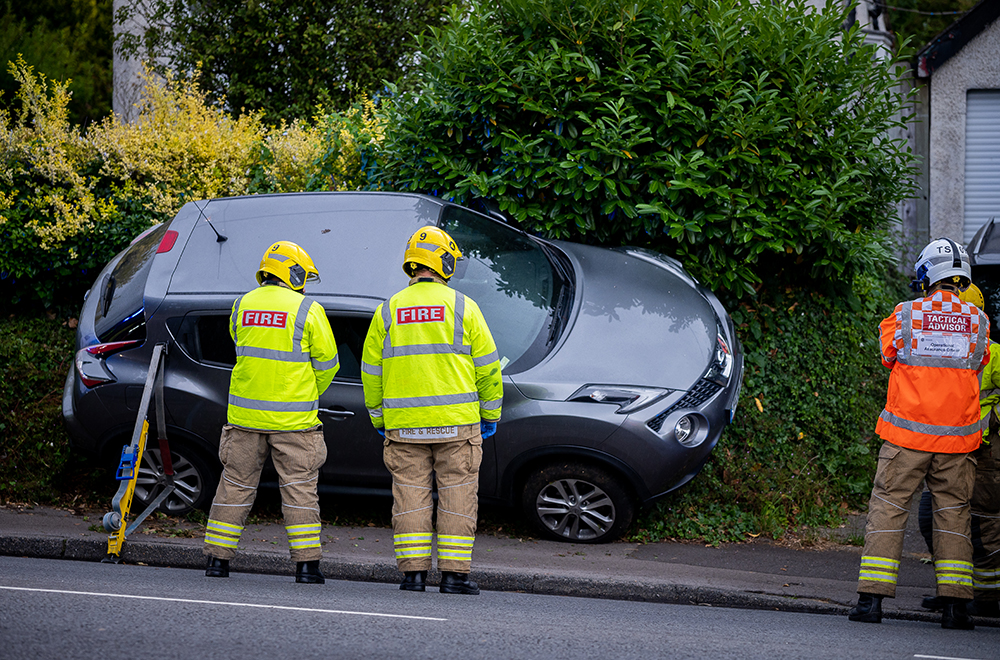 Firefighters 'stabilise' car after road traffic collision in Chippenham