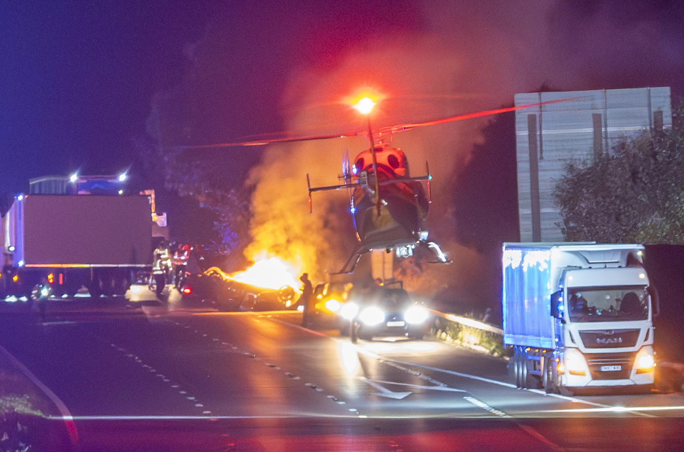 Motorists pulled woman from flaming wreckage in dramatic M4 crash