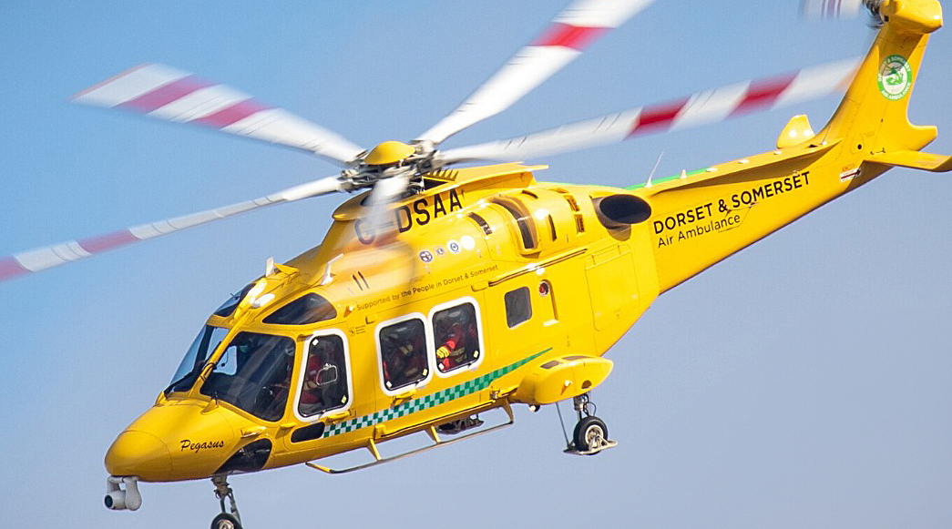 Air ambulance lands in Melksham as casualty rushed to hospital