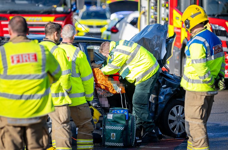 Swindon Road Blocked As Emergency Crews Attend To Two Vehicle Crash