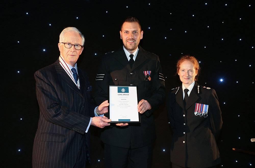 Chippenham police officer Sgt Jamie Ball given long service award