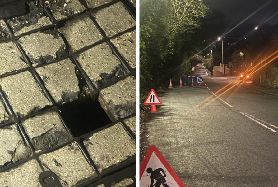Kingshill Road traffic delays after manhole cover damaged