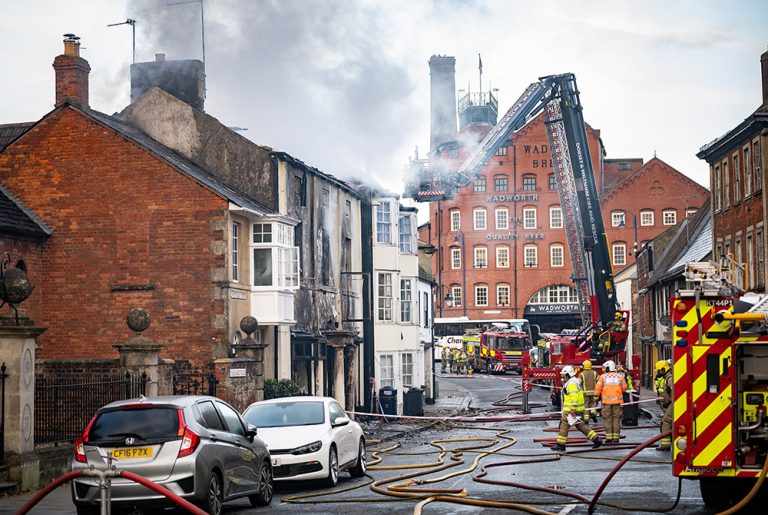 Drone photos capture scale of huge fire in Devizes town centre