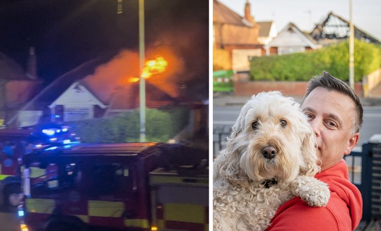 Dog alerts ex-firefighter to blaze with disabled man trapped inside