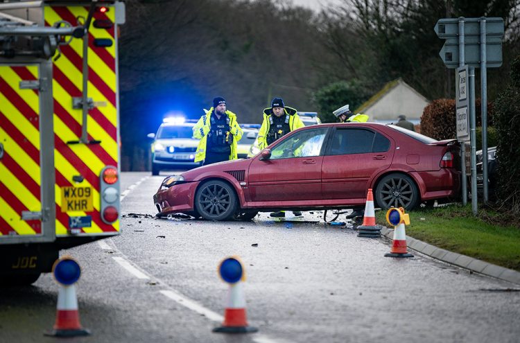 Casualty rushed to hospital after two-car crash near Chippenham