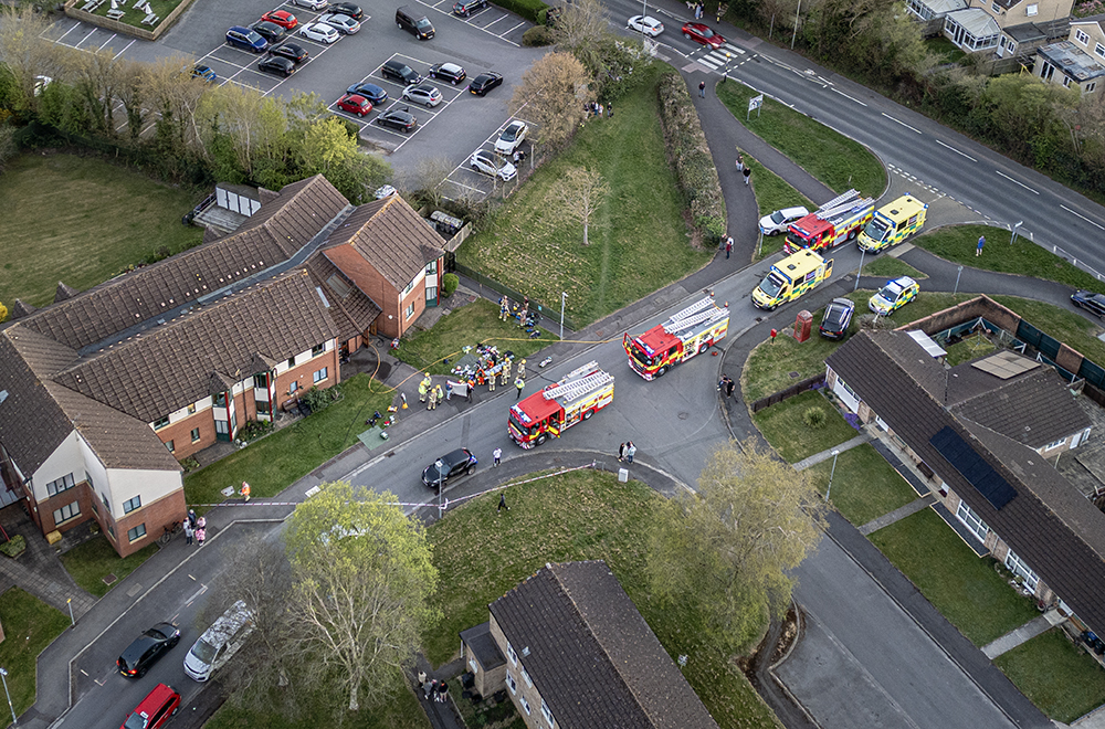 Man airlifted and dog dies after fire breaks out at Chippenham flat