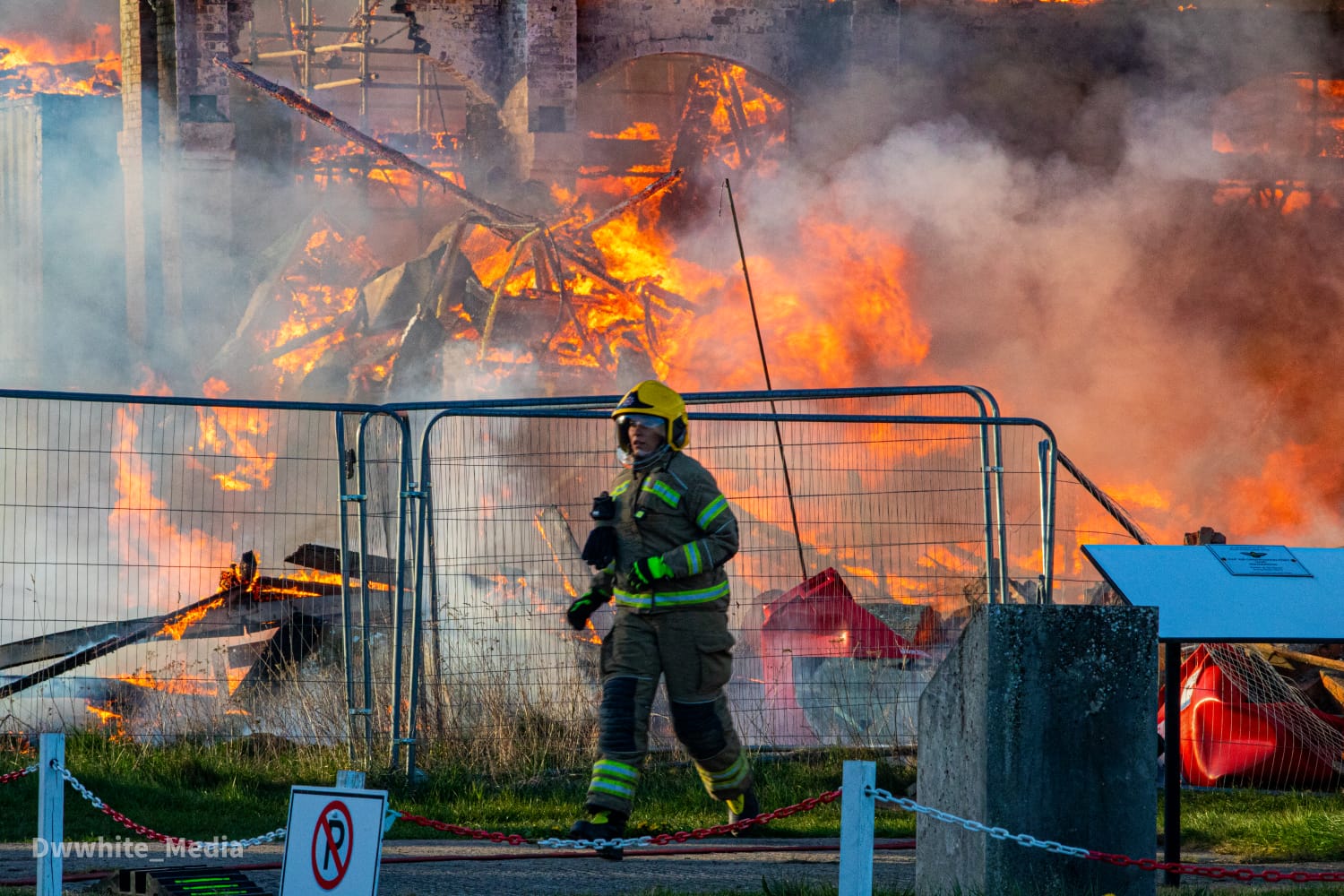 Update as historic Hangar 3 at Old Sarum Airfield destroyed by fire