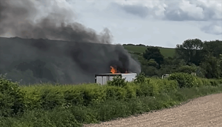 Busy Wiltshire route closed both ways after lorry catches fire