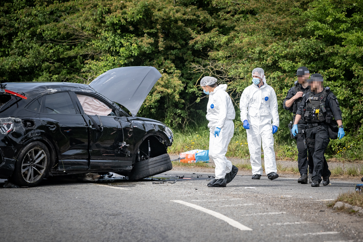 'Guns found' after pursuit ends in crash on M4 junction in Wiltshire