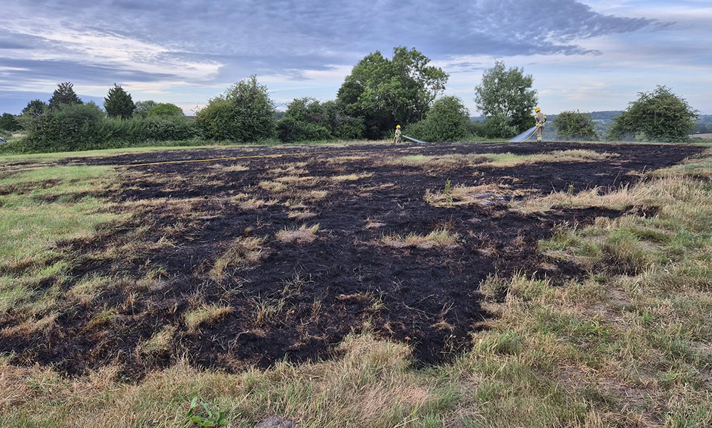 Farmer's field catches fire after disposable barbecue used at picnic