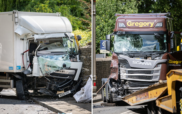 Head-on lorry crash on A350 leaves two people hospitalised