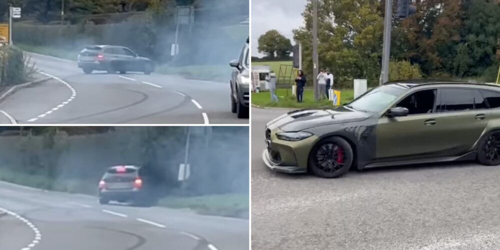 Outrage as man filmed 'crashing £100K BMW into a hedge'