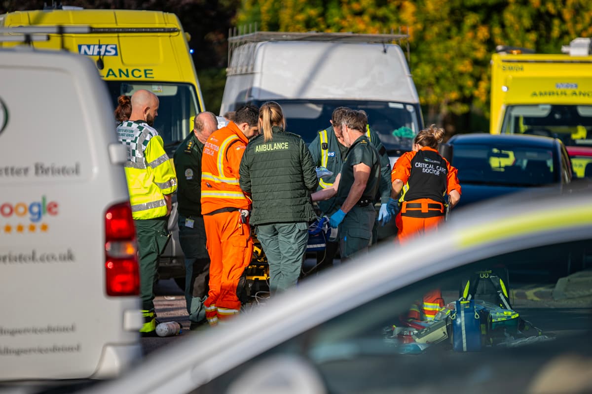 Elderly man knocked down by van outside shop fighting for his life