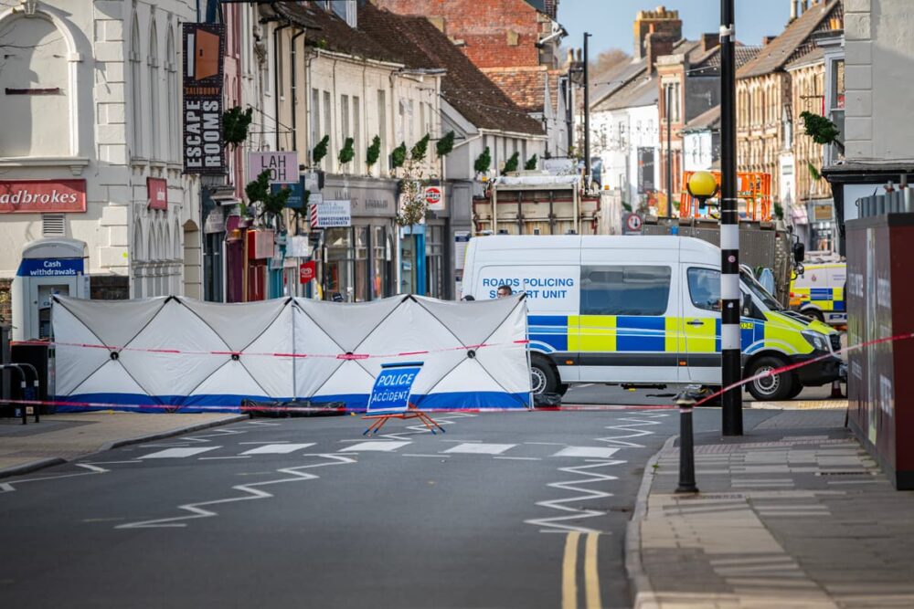 Man 'run over by lorry' dies at the scene of Salisbury city crash