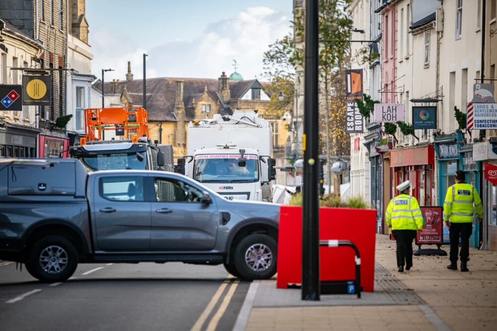 Man 'run over by lorry' dies at the scene of Salisbury city crash