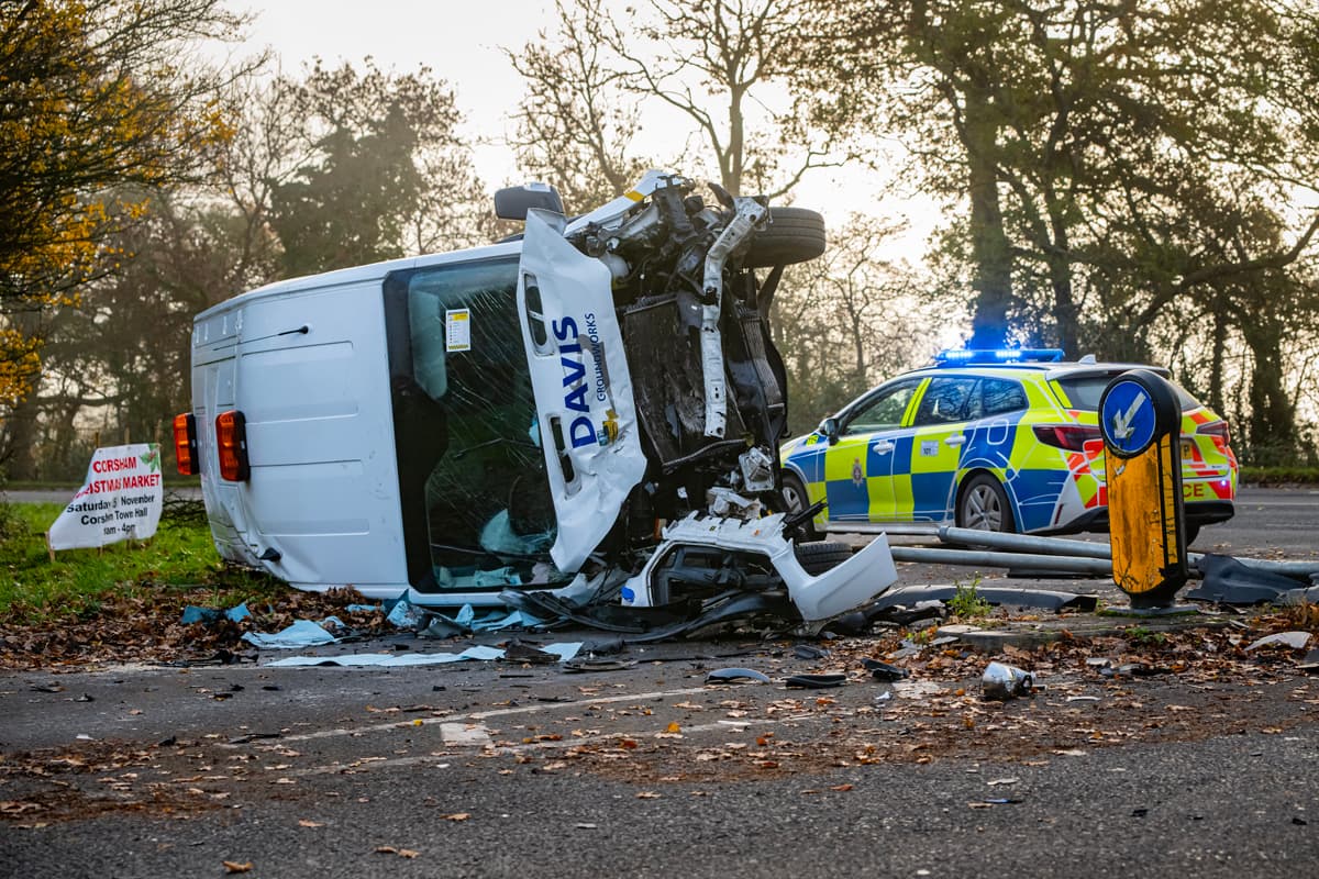 Update on injuries after van overturns in crash on A420 in Wiltshire