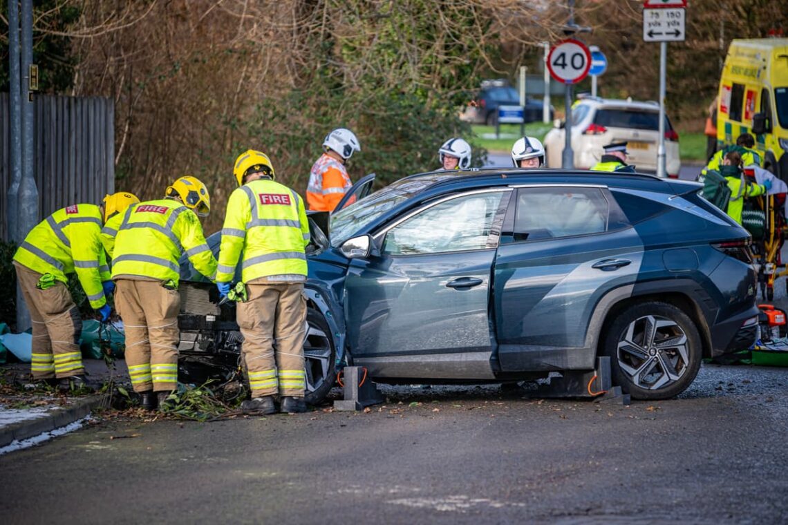 Driver in hospital after smashing into Chippenham retail park sign