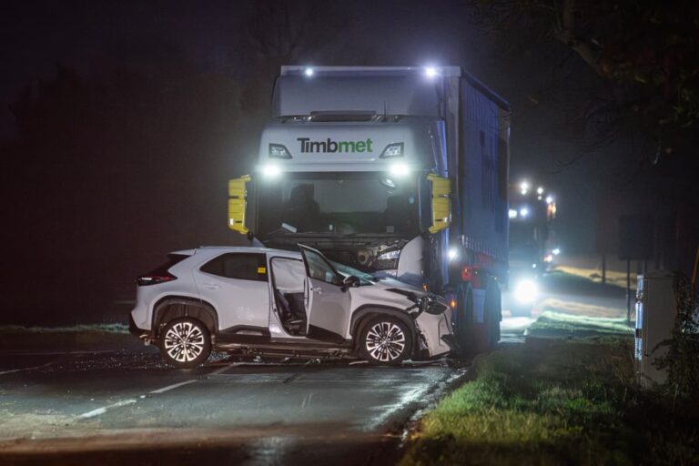 Four injured in crash between lorry and car on Wiltshire crossroads
