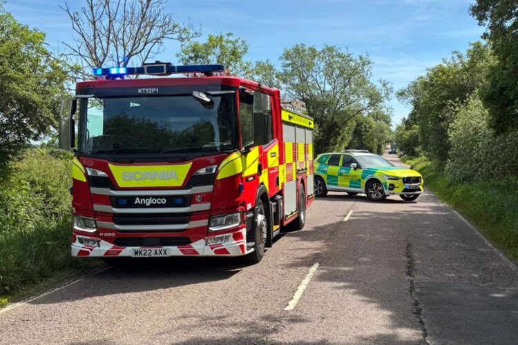 Air ambulance tasked after cyclist 'hits pothole' and lands in ditch